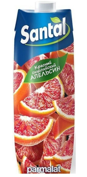 Santal, წითელი ფორთოხლის წვენი, 1 ლ. - Veli store