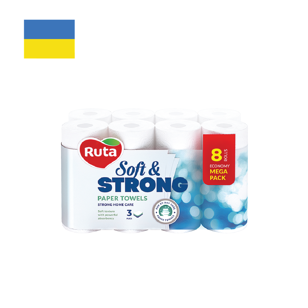 Ruta Soft & Strong, სამზარეულოს ქაღალდი, 3 ფენა, 8 ც. - Veli store