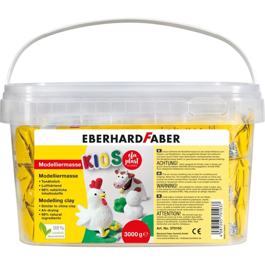 Eberhard Faber თეთრი თიხა პლასტმასის სათლში 3 კგ Veli Store