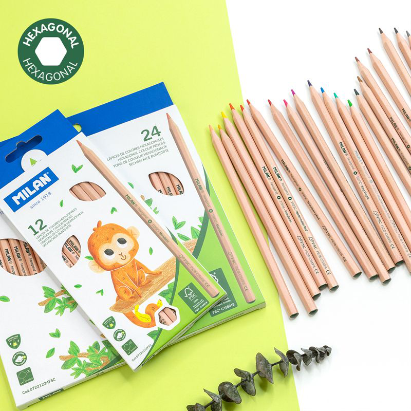 Milan, Colored Pencils With A Hexagonal Tip, 12 Pieces - Veli store