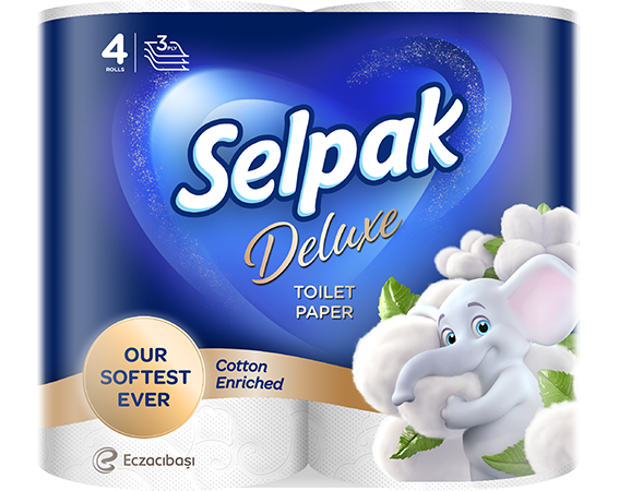 Selpak Delux ტუალეტის ქაღალდი 3 ფენა 4 ც Veli Store