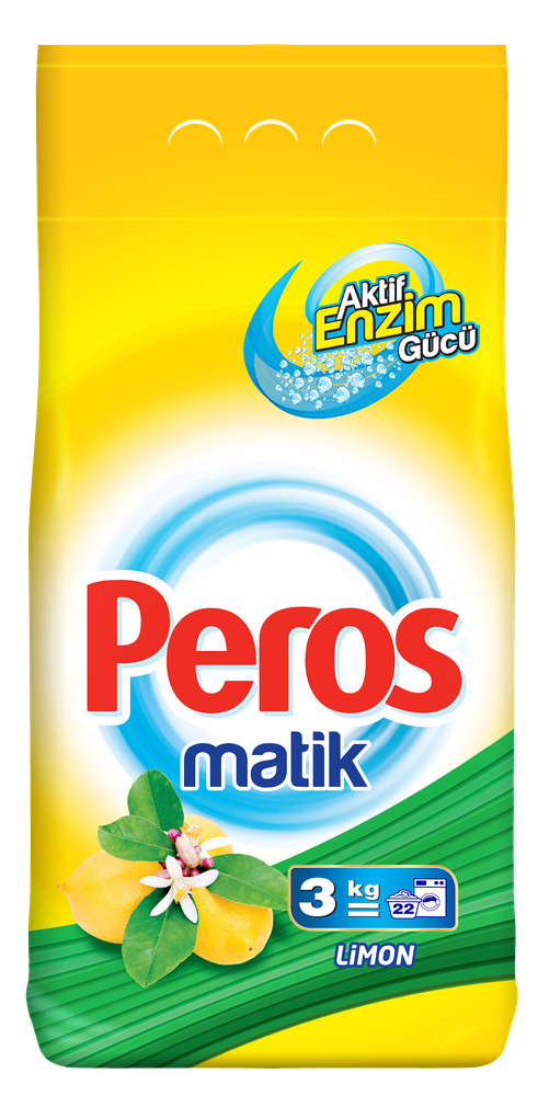 Peros, ქსოვილის სარეცხი ფხვნილი, ლიმონი, 3 კგ. - Veli store
