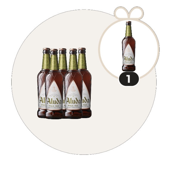 Aluda Pale Ale, 500 მლ, 5 ც, 1 ლუდი საჩუქრად. - Veli store