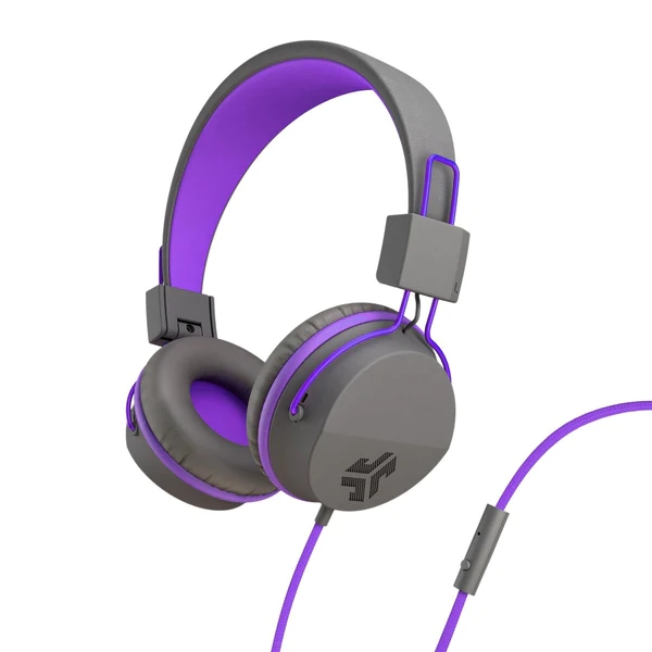Jlab JBuddies Studio Kids Wired On-Ear Headphones Gray/Purple - Veli store
