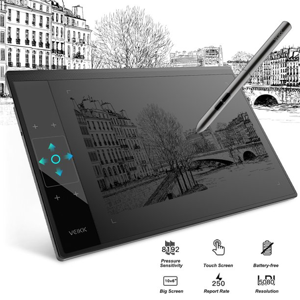 სახატავი პლანშეტი Veikk A30 Digital Drawing Tablet Black - Veli store