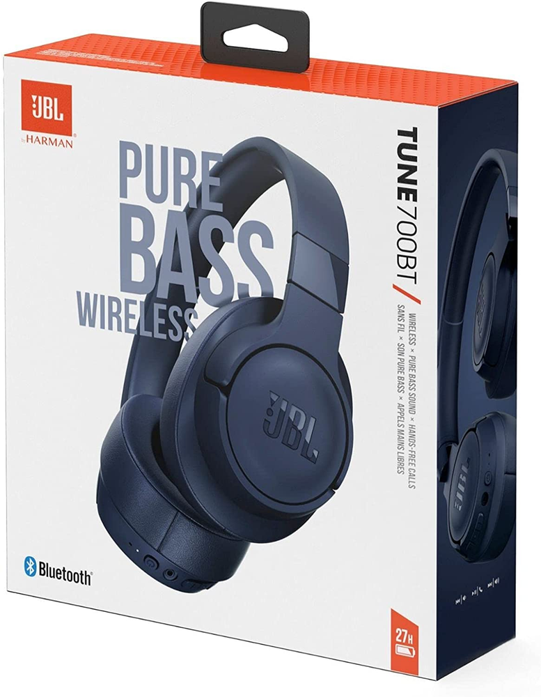 JBL T710 BT Wireless Over-Ear Headphones Blue - Veli store